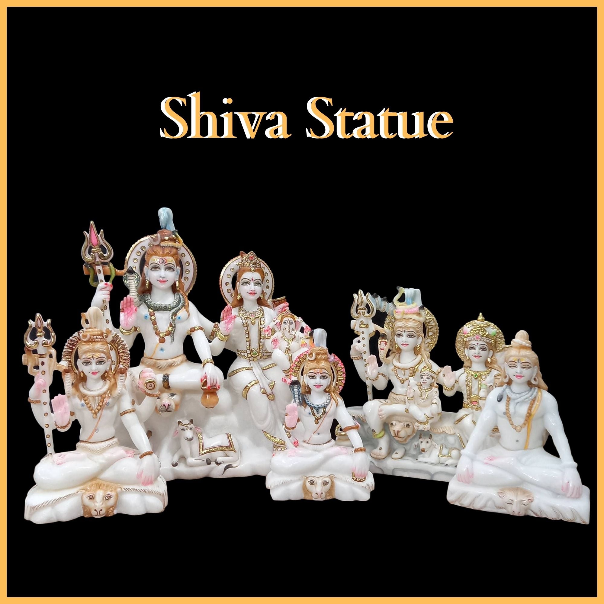 Buy Marble Shiv Parivar Statue, Shiva Parvati Murti in 100% Marble ...