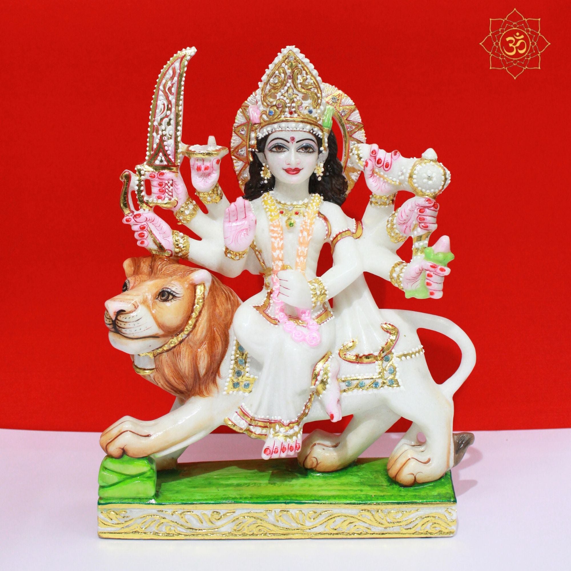 White Marble Durga Murti for Homes and Temples in 12inch – BMBIDOLS