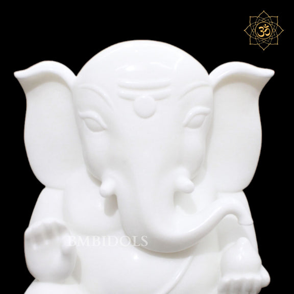 White Modern Abstract Marble Ganesh Murti for Homes and Temples – BMBIDOLS
