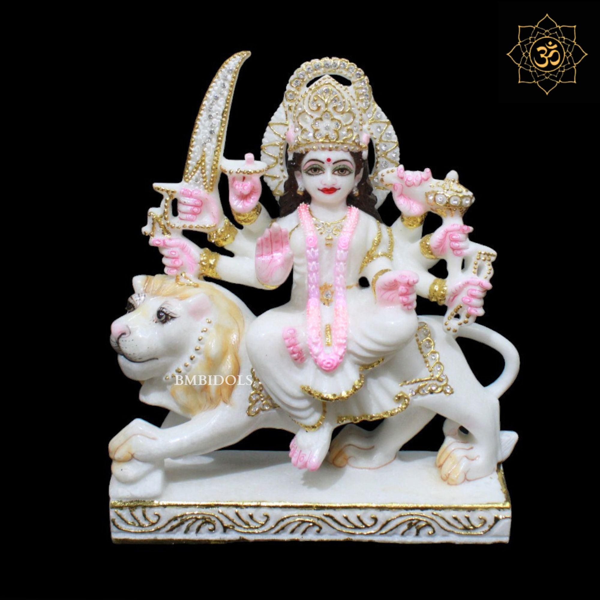 White Marble Durga Maa Murti for Homes and Temples in 1feet – BMBIDOLS