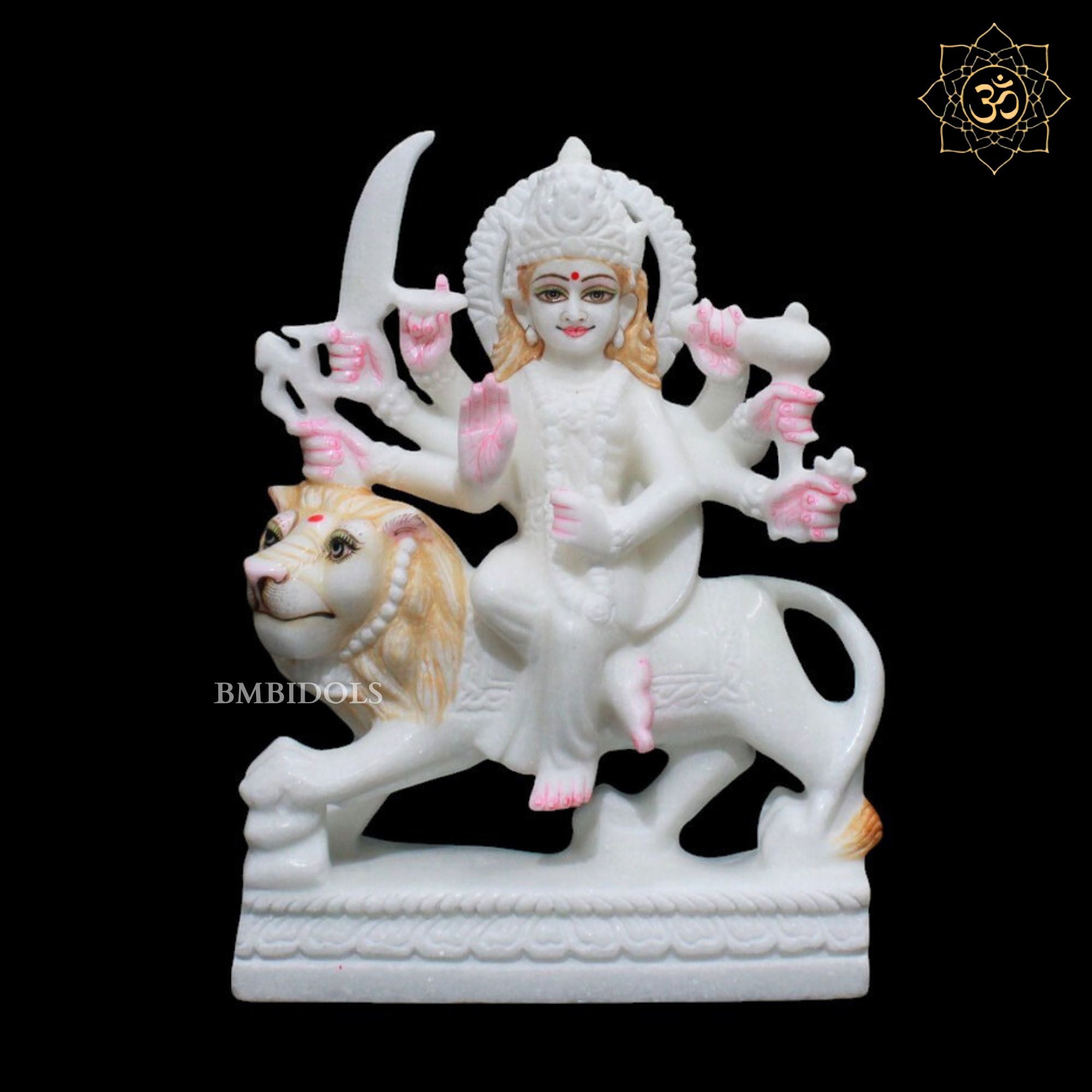 White Sherwali Durga Maa Marble Murti for Homes and Temples – BMBIDOLS