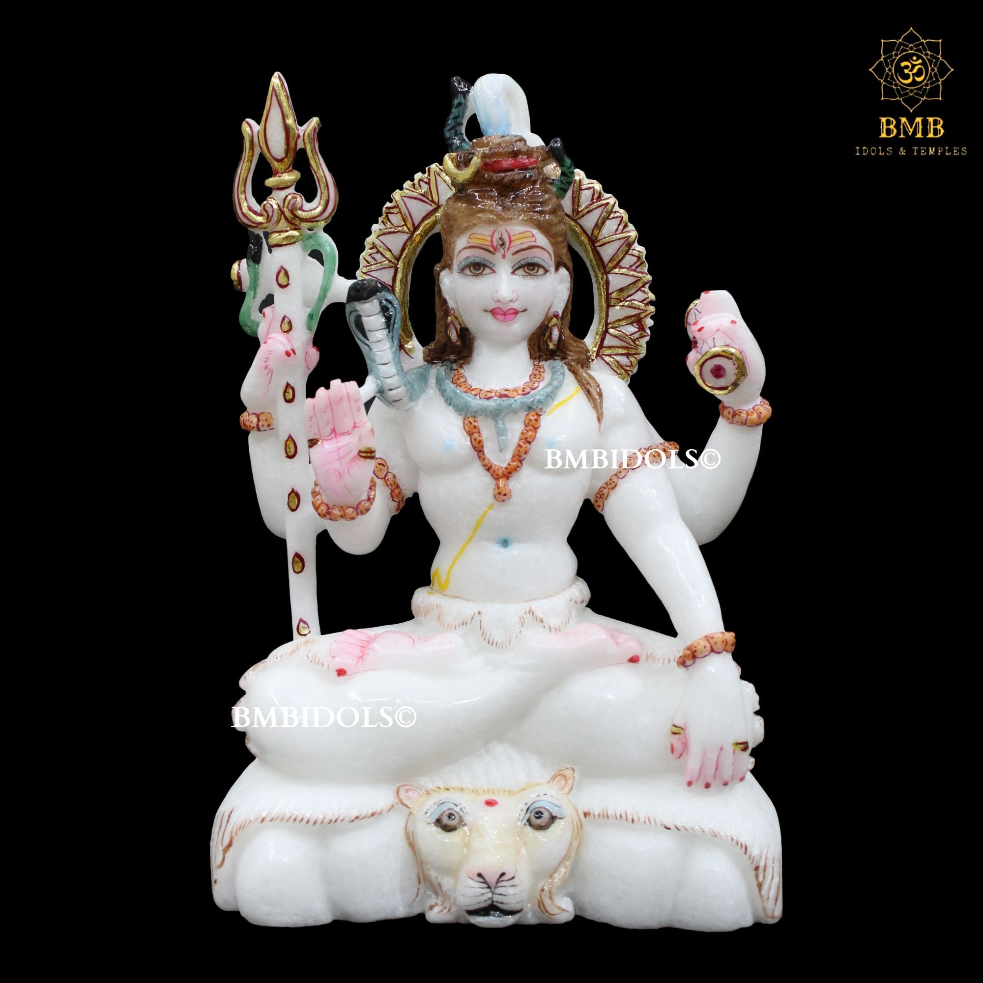Small Four Hands Marble Shiva Statue in 9inches for Home Temples – BMBIDOLS