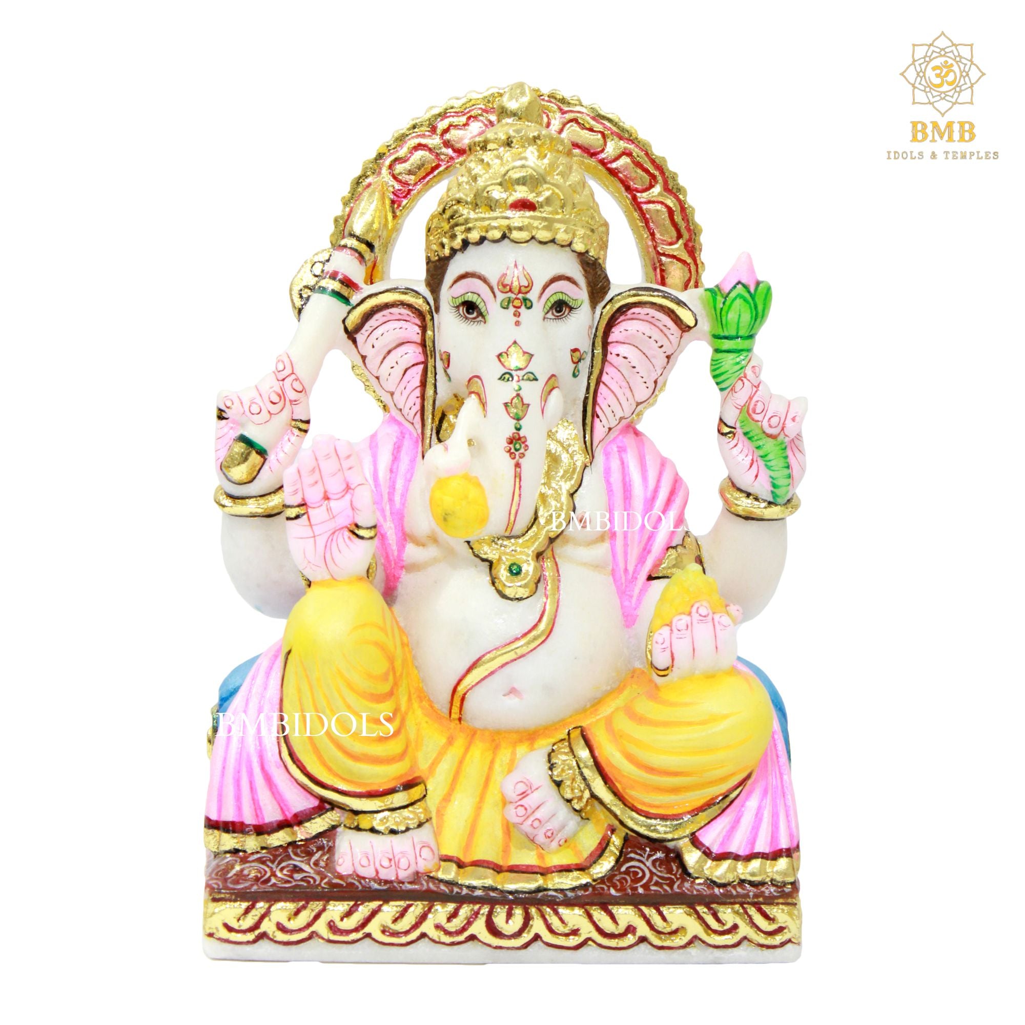 Marble Ganesh Idol made for Homes Temples with Right Side Trunk – BMBIDOLS