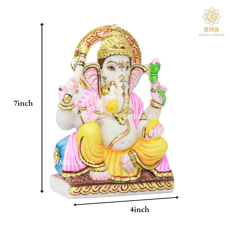 Marble Ganesh Idol made for Homes Temples with Right Side Trunk – BMBIDOLS