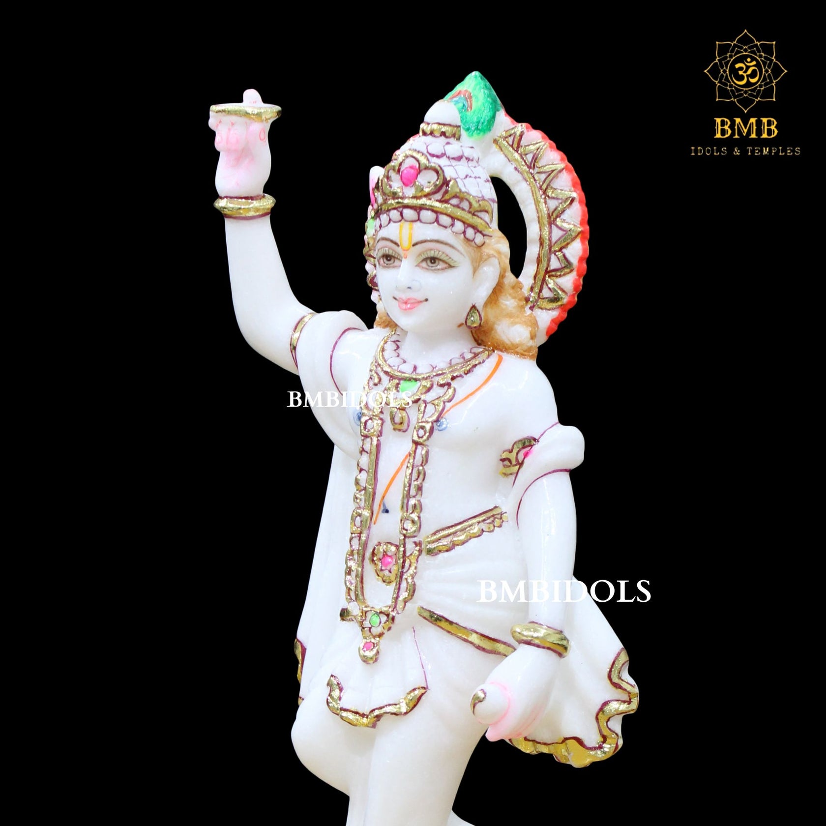 Marble Chakradhari Krishna Statue in 12inches for Homes & Temples ...